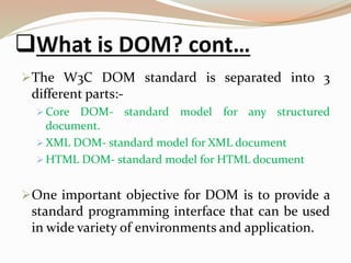 Document object model(dom) | PPTX