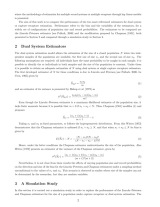 Documento CERAC No. 13: On the perfomance of Dual System Estimators of Population Size: A ...