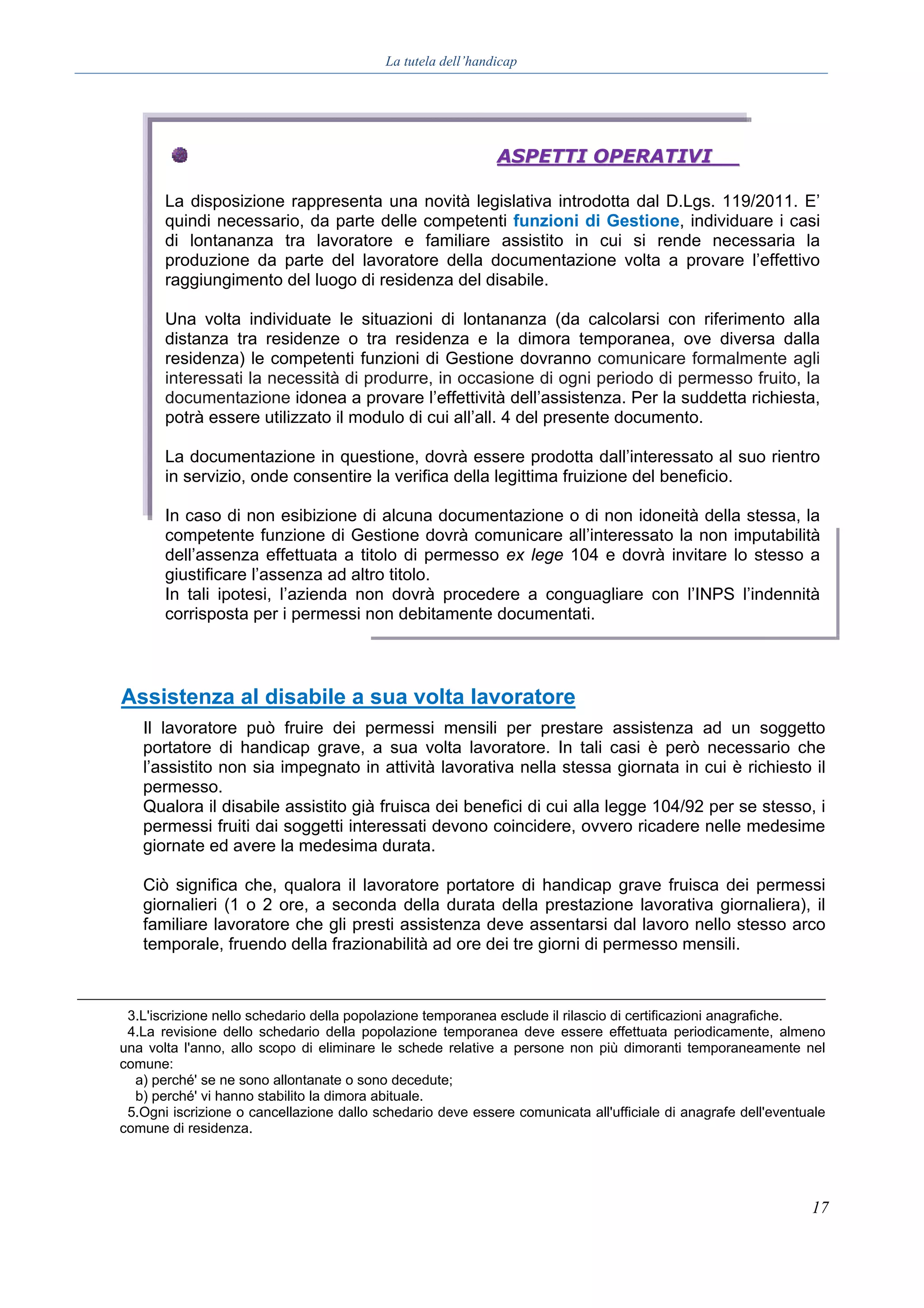 Documento normativo la tutela dell'handicap marzo 2012 | PDF