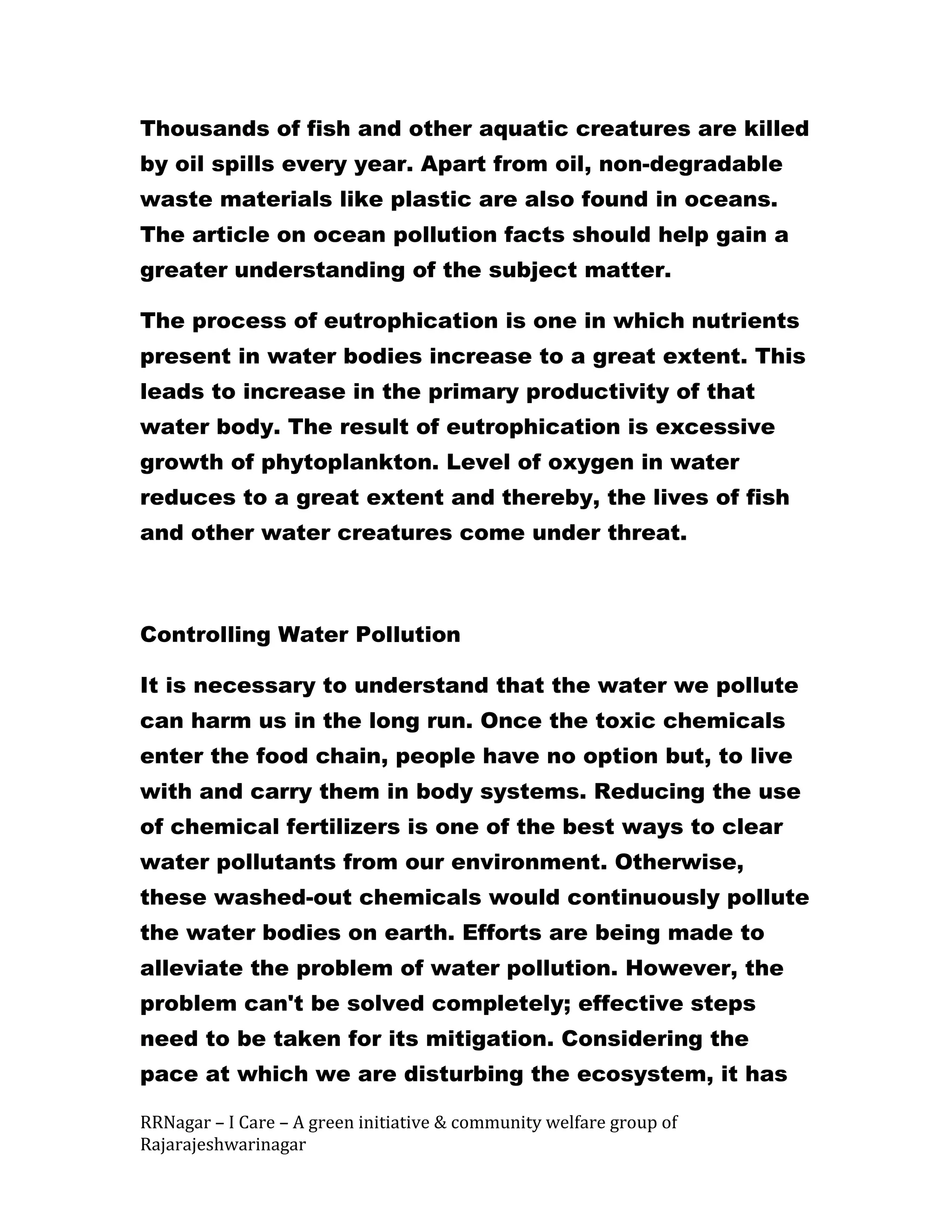 Document on water pollution | PDF
