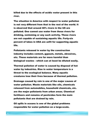 Document on water pollution | PDF