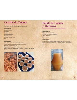 Recetario de Camote CTP de Turrubares | PDF