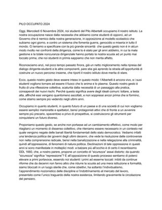 Documento politico liceo Pilo Albertelli occupato | PDF