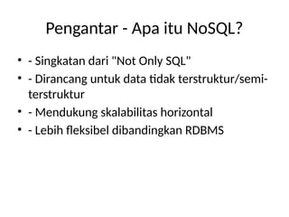 Document_Oriented_NoSQL Matakuliah Basis data nosql | PPT