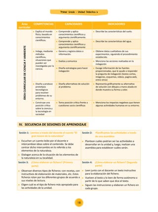SEXTA UNIDAD PRIMER GRADO 2015 | PDF