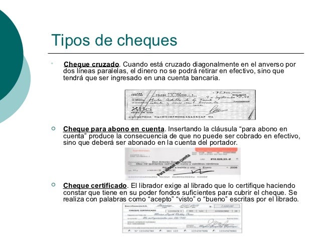 Diferentes Tipos De Cheques - creditomige