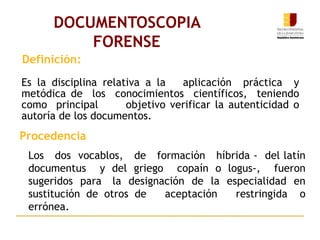 ENJ-300 Documentoscopía Forense | PPT