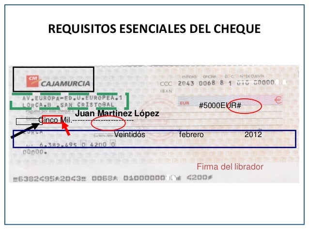 Requisitos Esenciales Del Cheque - creditozanghea