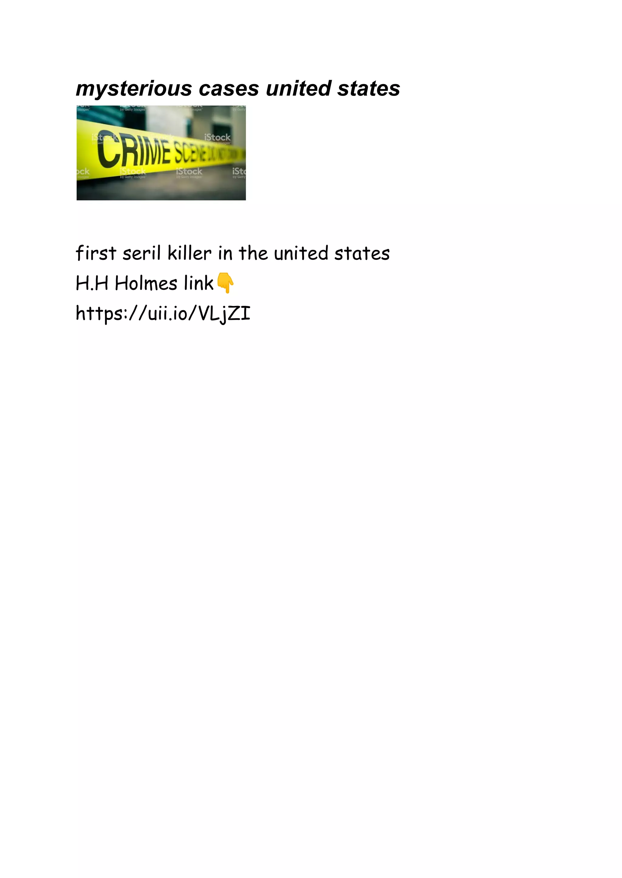 first serial killer USA H.H Holmes | PDF