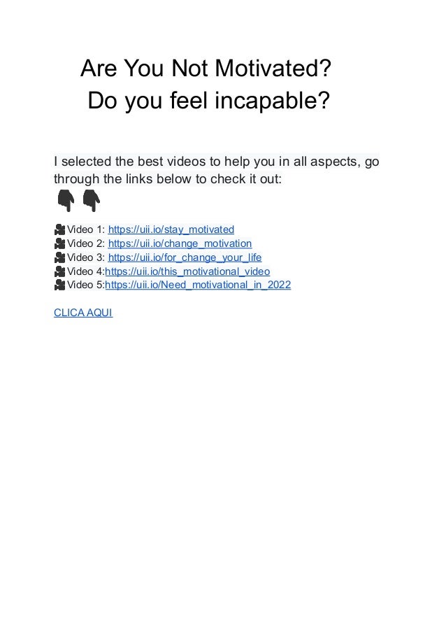 Motivation you don't have | PDF