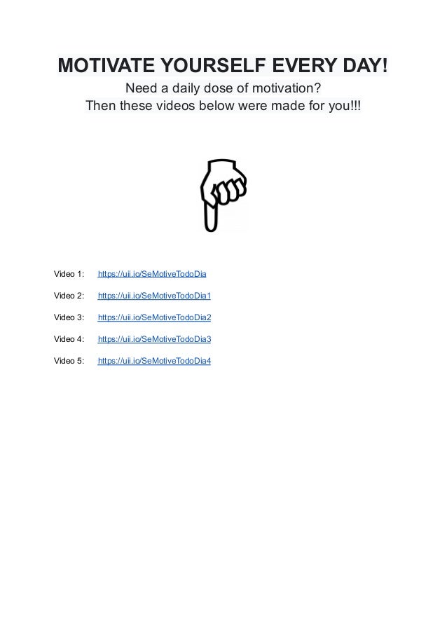 Motivate Yourself Every Day!! | PDF