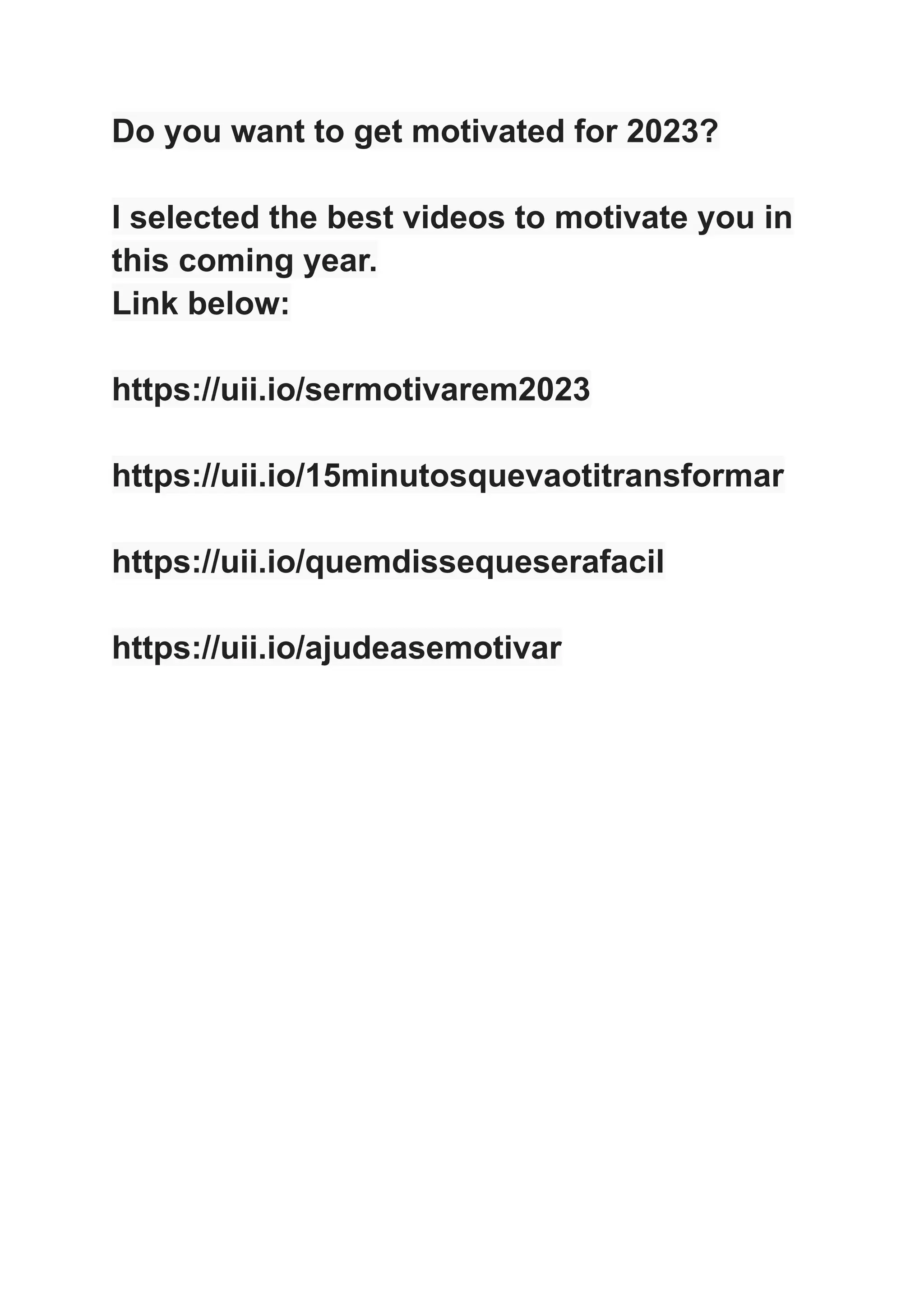 Motivation for 2023 | PDF