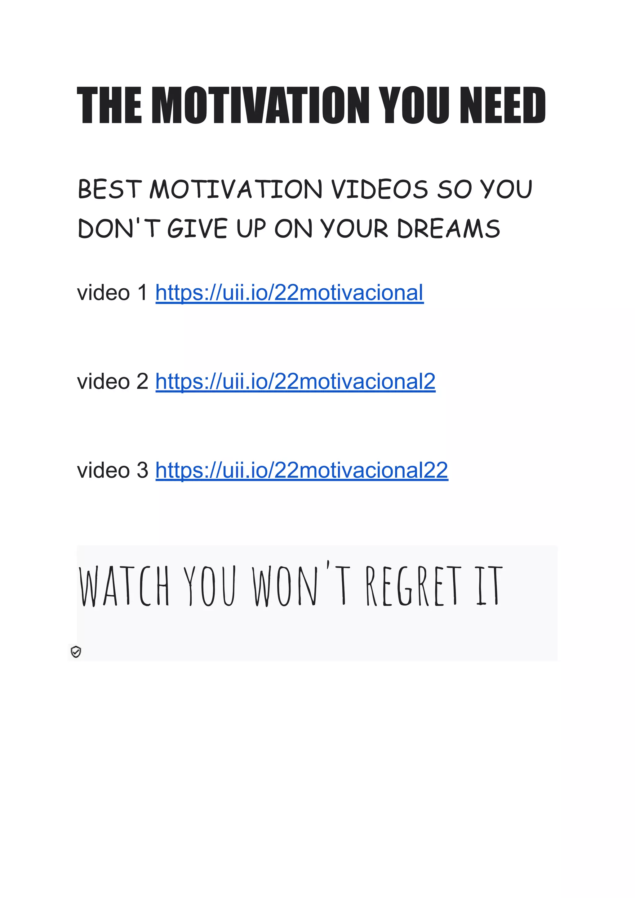 THE MOTIVATION YOU NEED | PDF