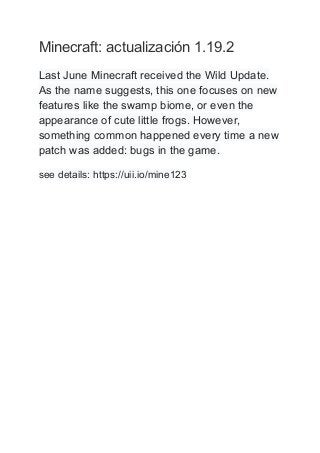 Minecraft: actualización 1.19.2 | PDF