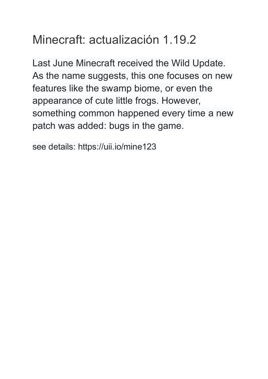 Minecraft: actualización 1.19.2 | PDF