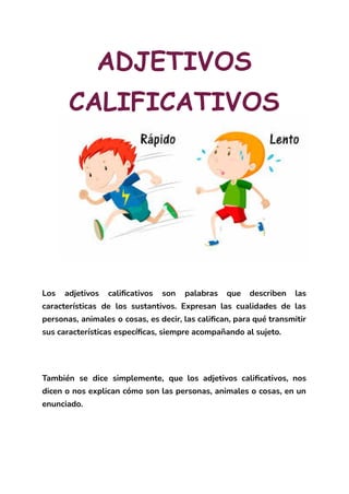 Adjetivos para niños. | PDF