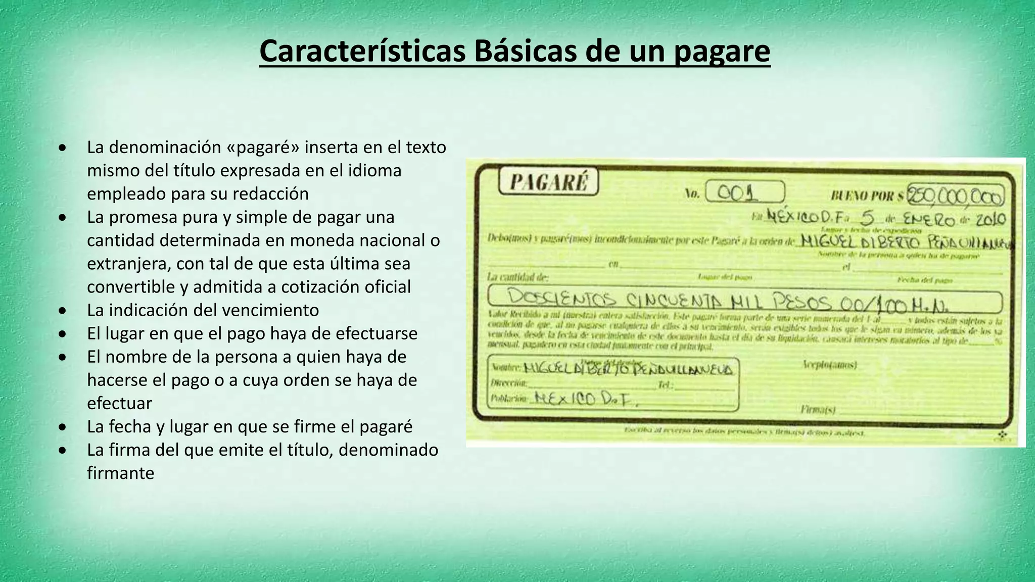 Letra de cambio, cheque y pagare | PPTX