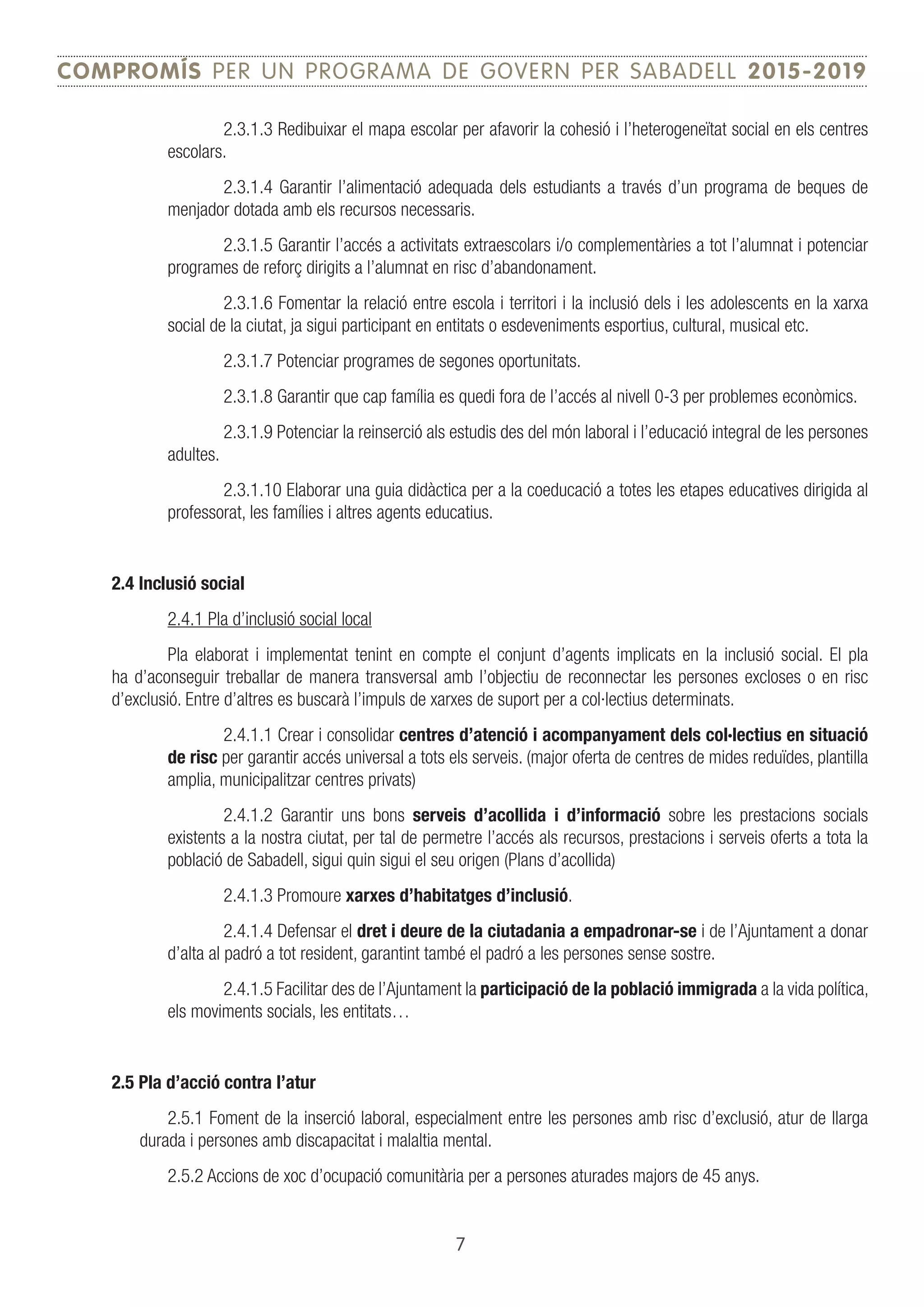 Pacte de govern quatripartit UpC-ERC-Crida-Guanyem a Sabadell | PDF