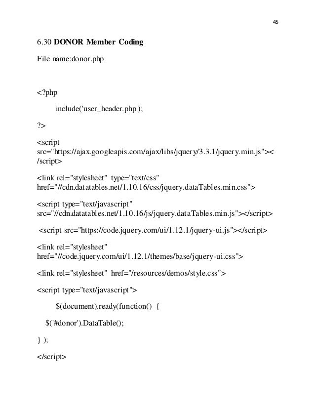 Blood Bank System Peroject (website) Full Document