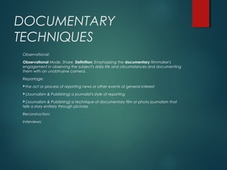 Documentray/ advertising research | PPT