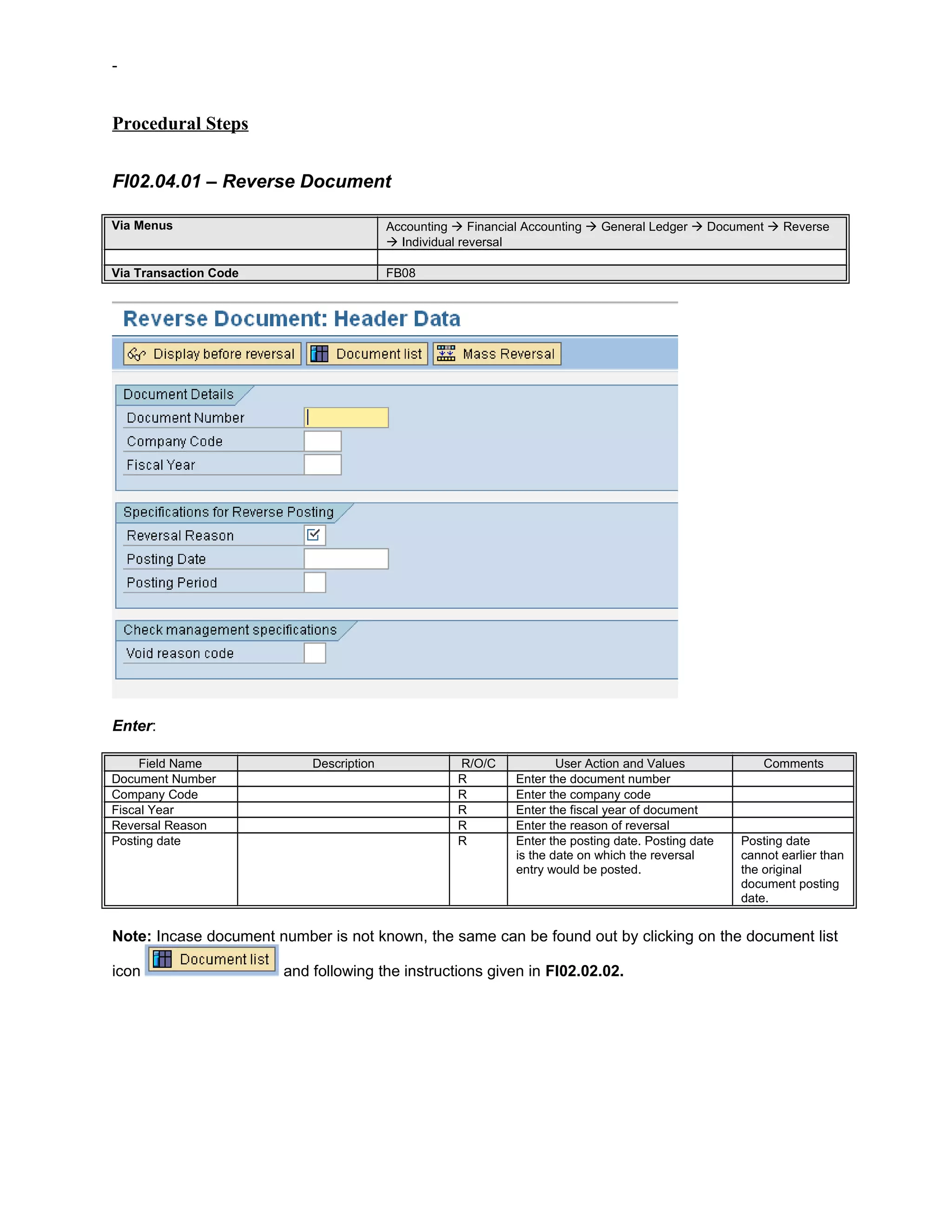 Document reversal | DOC