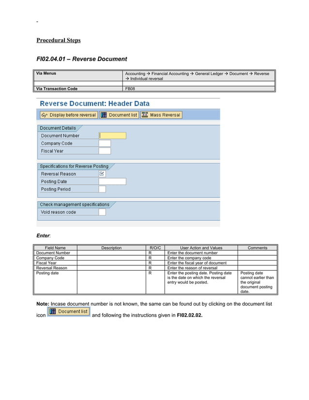 Document reversal | DOC