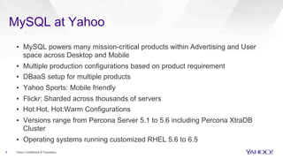 Yahoo: Experiences with Percona Cluster | PPT