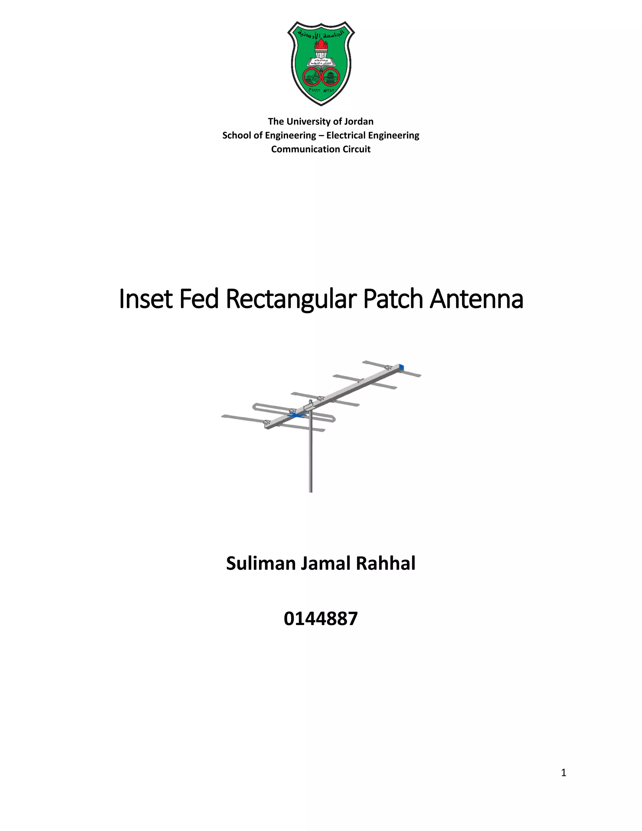 Inset Fed Rectangular Patch Antenna | PDF