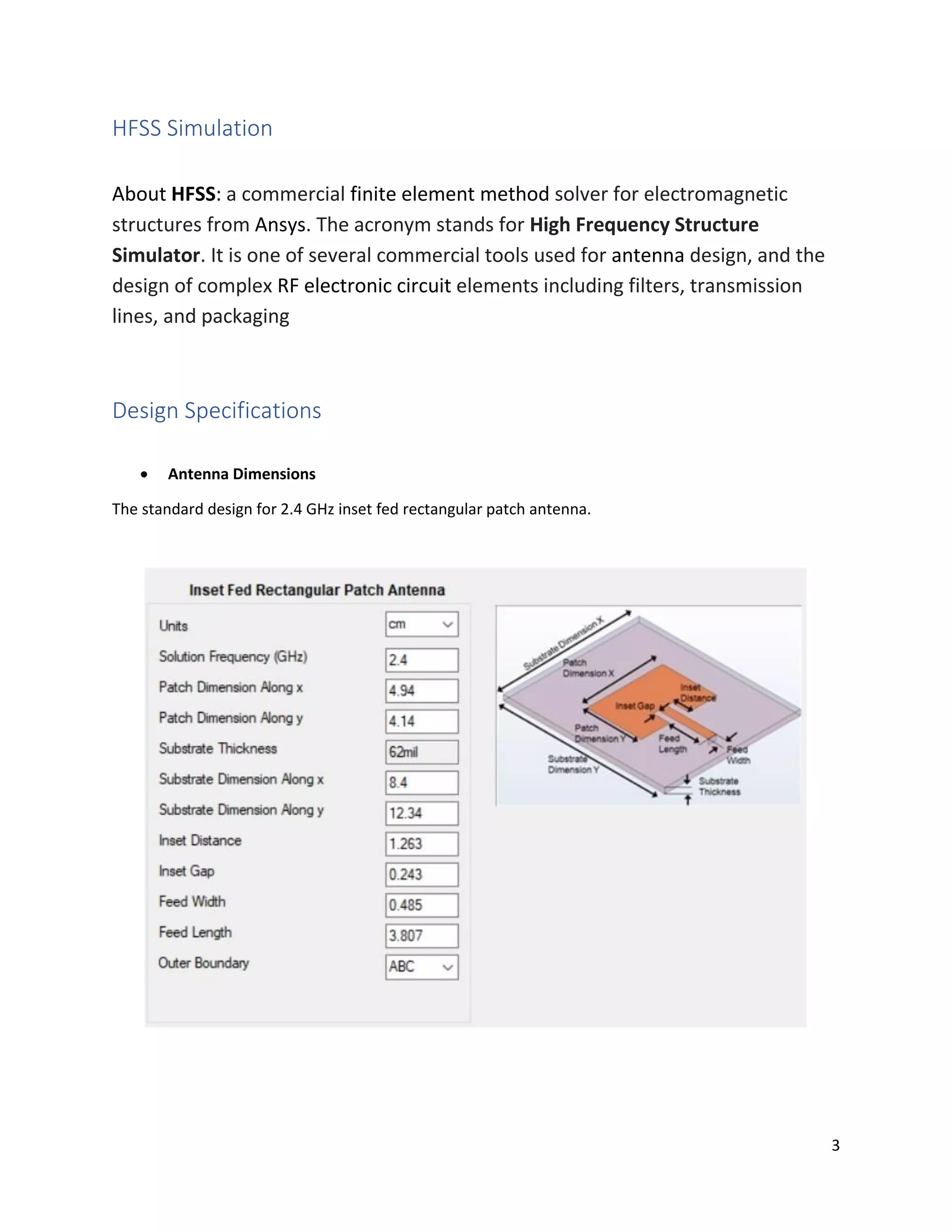 Inset Fed Rectangular Patch Antenna | PDF