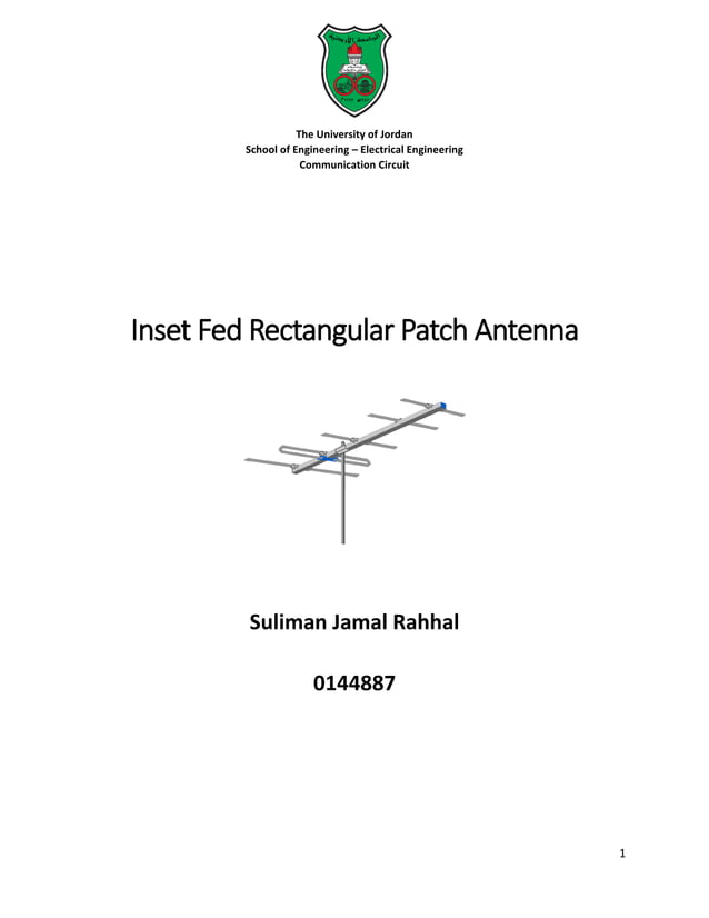 Inset Fed Rectangular Patch Antenna | PDF