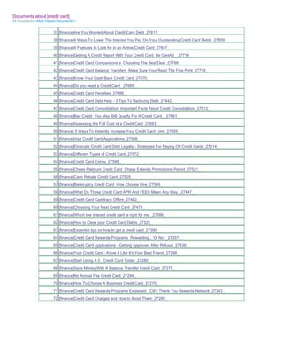 Documents About [Credit Card] | PDF