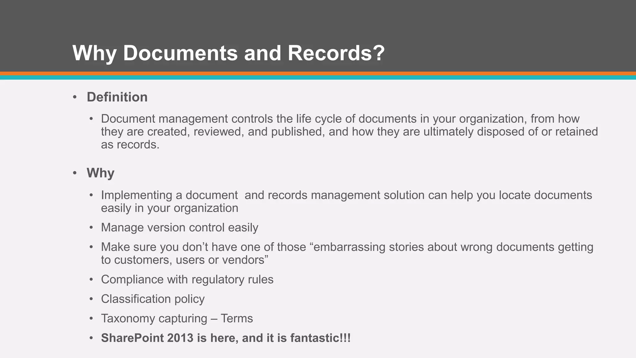 SharePoint Fest Denver - Documents and Records Management in SharePoint | PDF