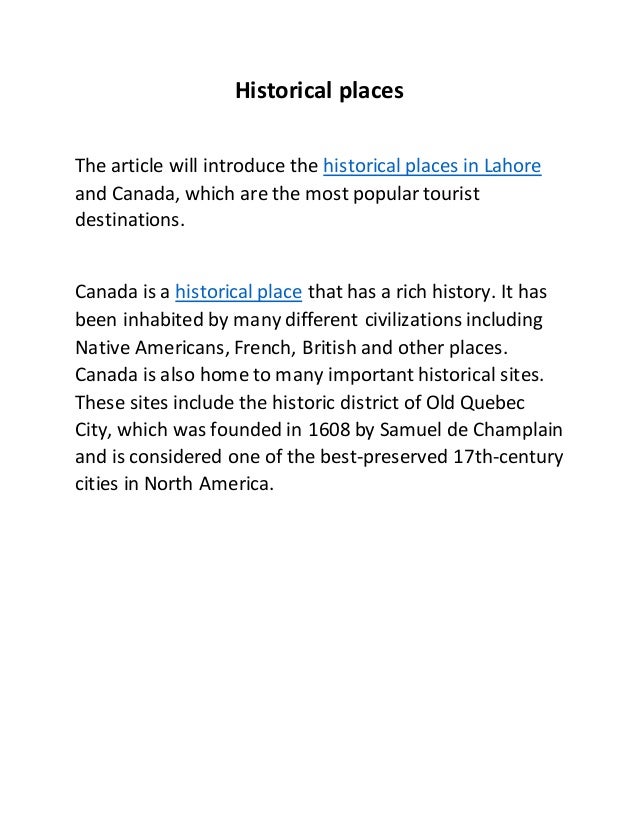 historical places | DOCX