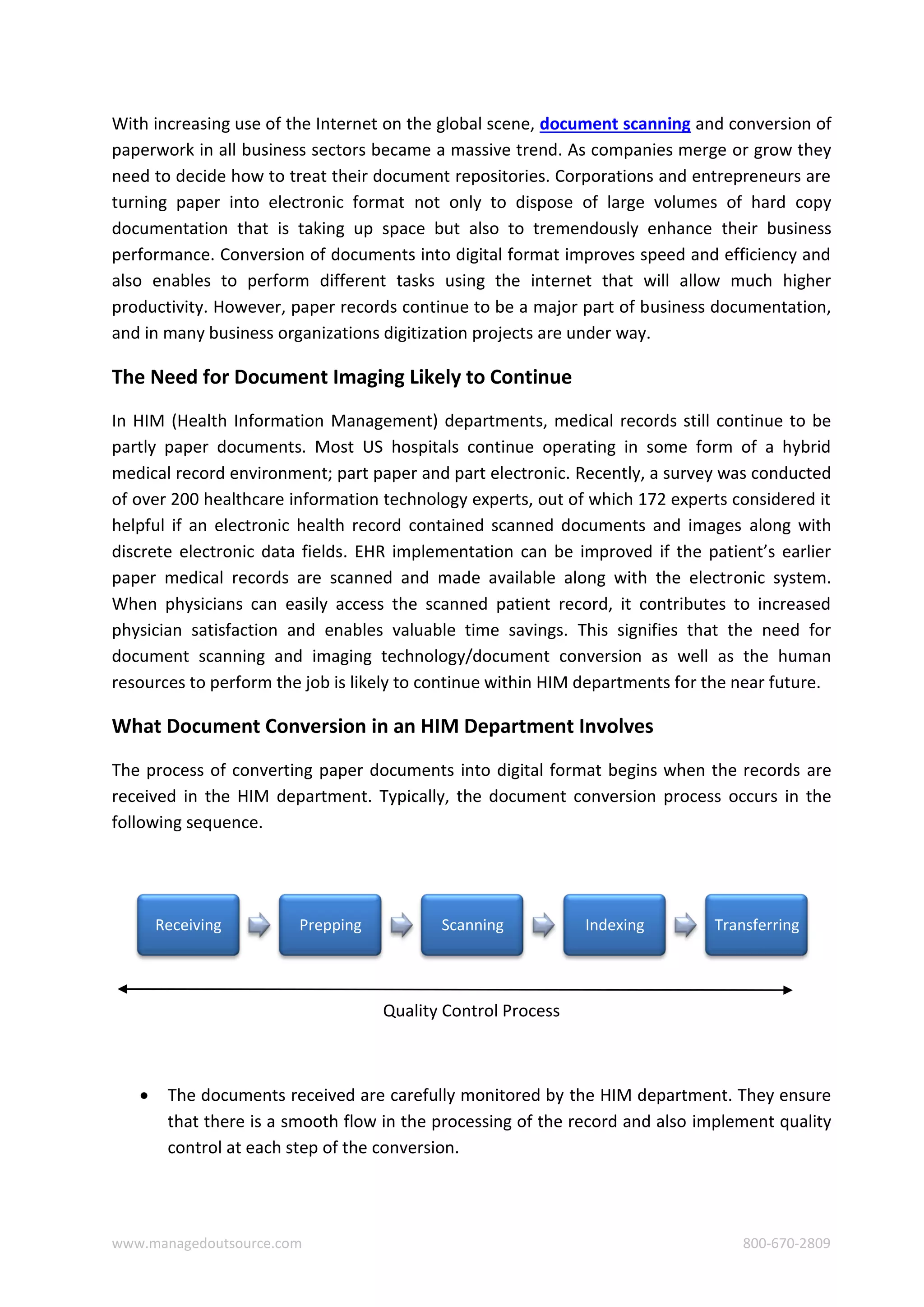 Document Scanning and Conversion in HIM Department – an Overview | PDF