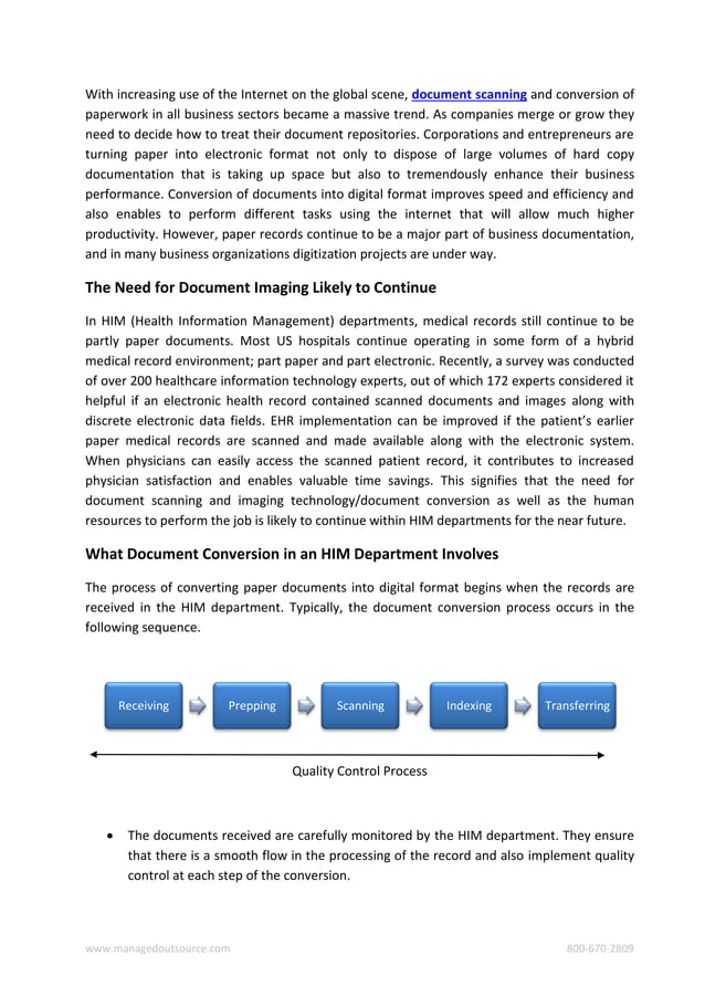 Document Scanning and Conversion in HIM Department – an Overview | PDF ...