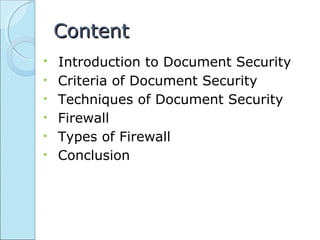 Document security & firewall | PPT