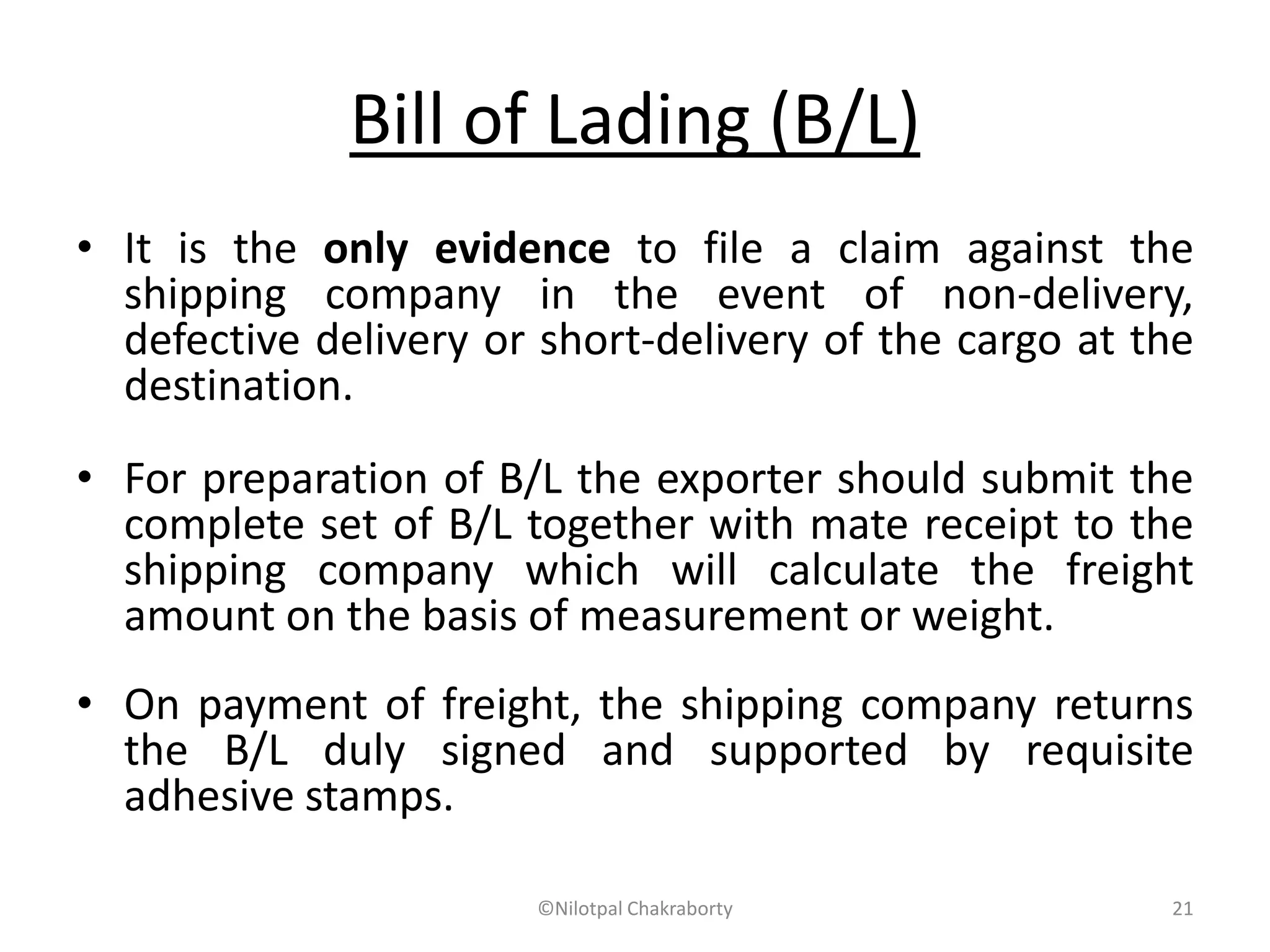 Documents for imports and exports | PPTX
