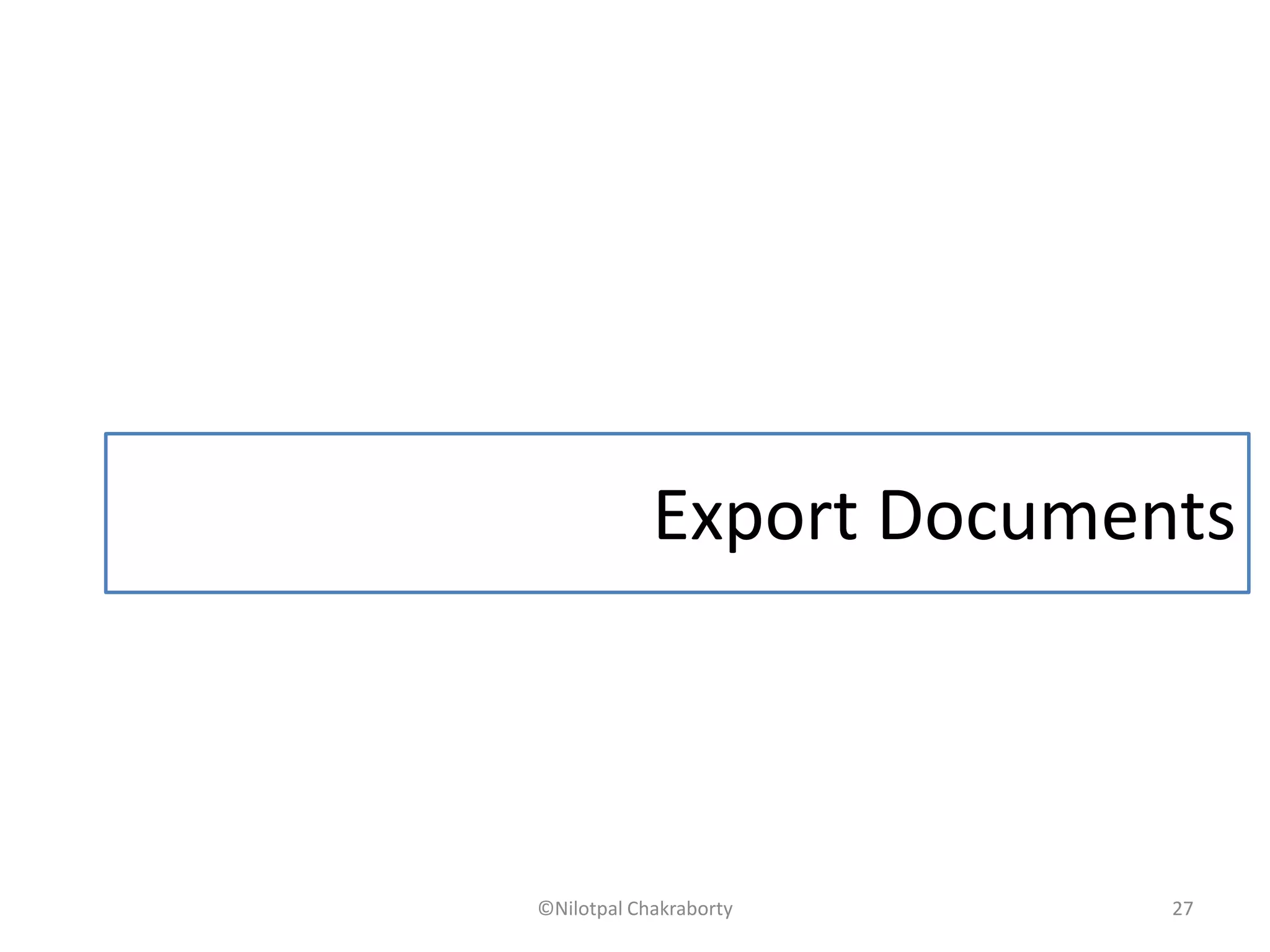 Documents for imports and exports | PPTX