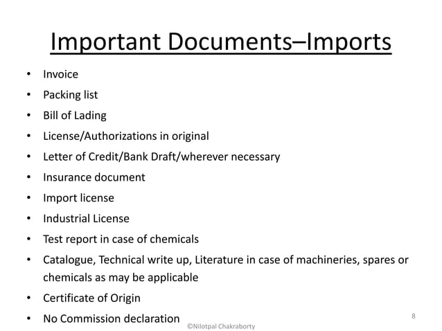 Documents for imports and exports | PPTX | Logistics | Business