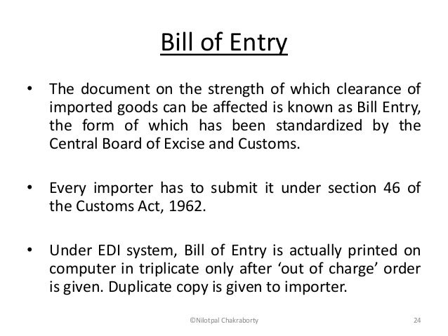 Documents for imports and exports