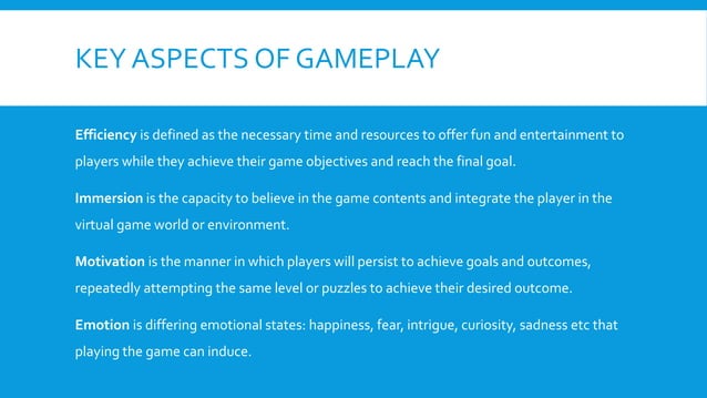 Gameplay and game mechanic design | PPTX