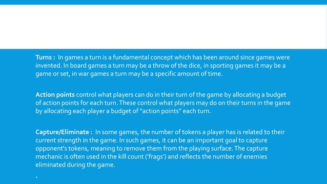 Gameplay and game mechanic design | PPTX