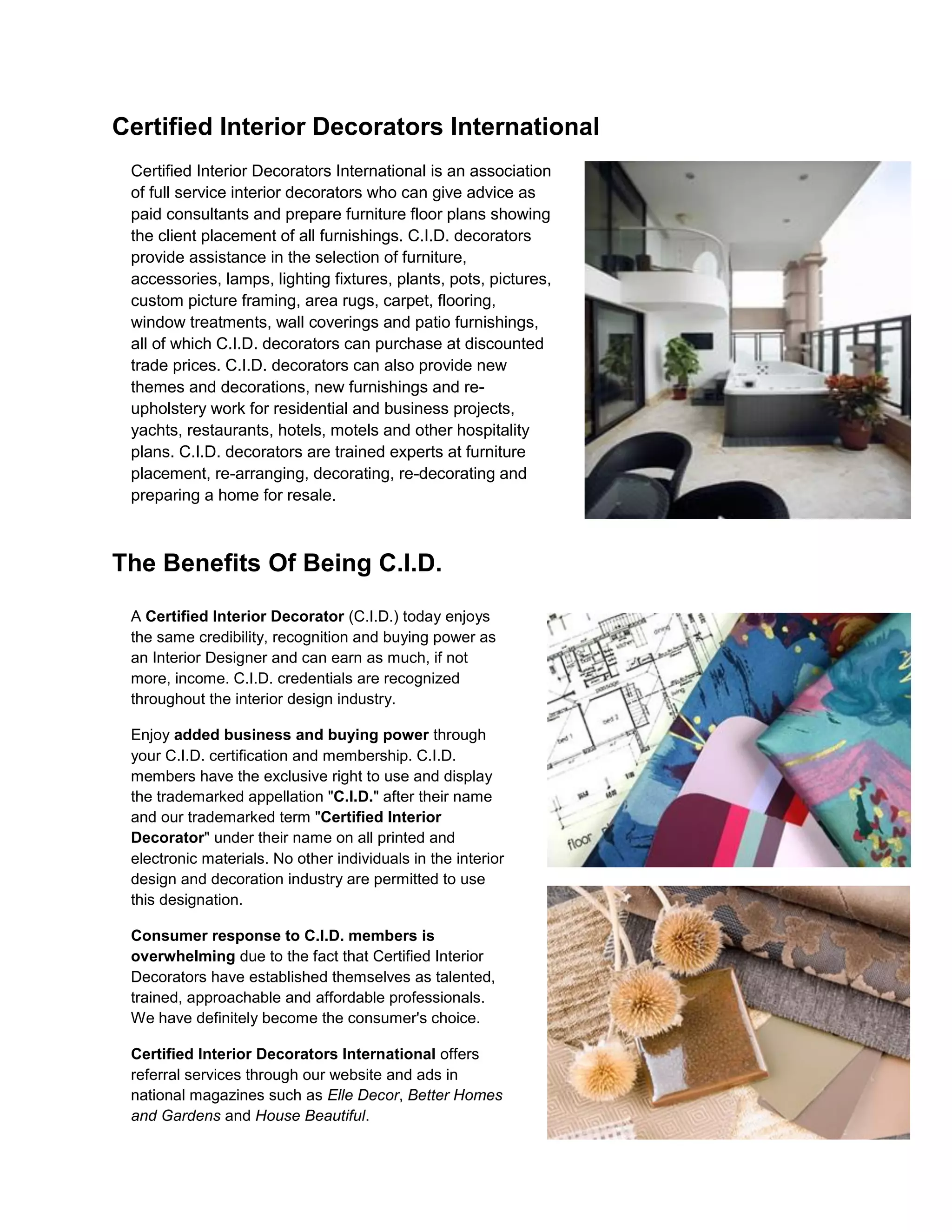 CERTIFIED INTERIOR DECORATORS INTERNATIONAL | PDF