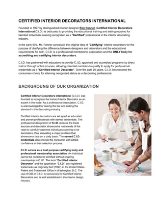 CERTIFIED INTERIOR DECORATORS INTERNATIONAL | PDF