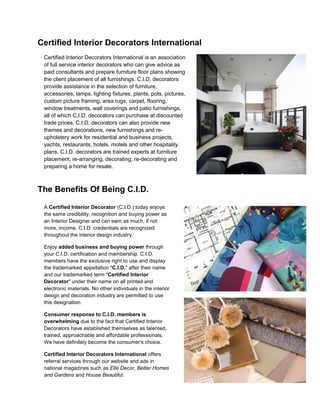 CERTIFIED INTERIOR DECORATORS INTERNATIONAL | PDF