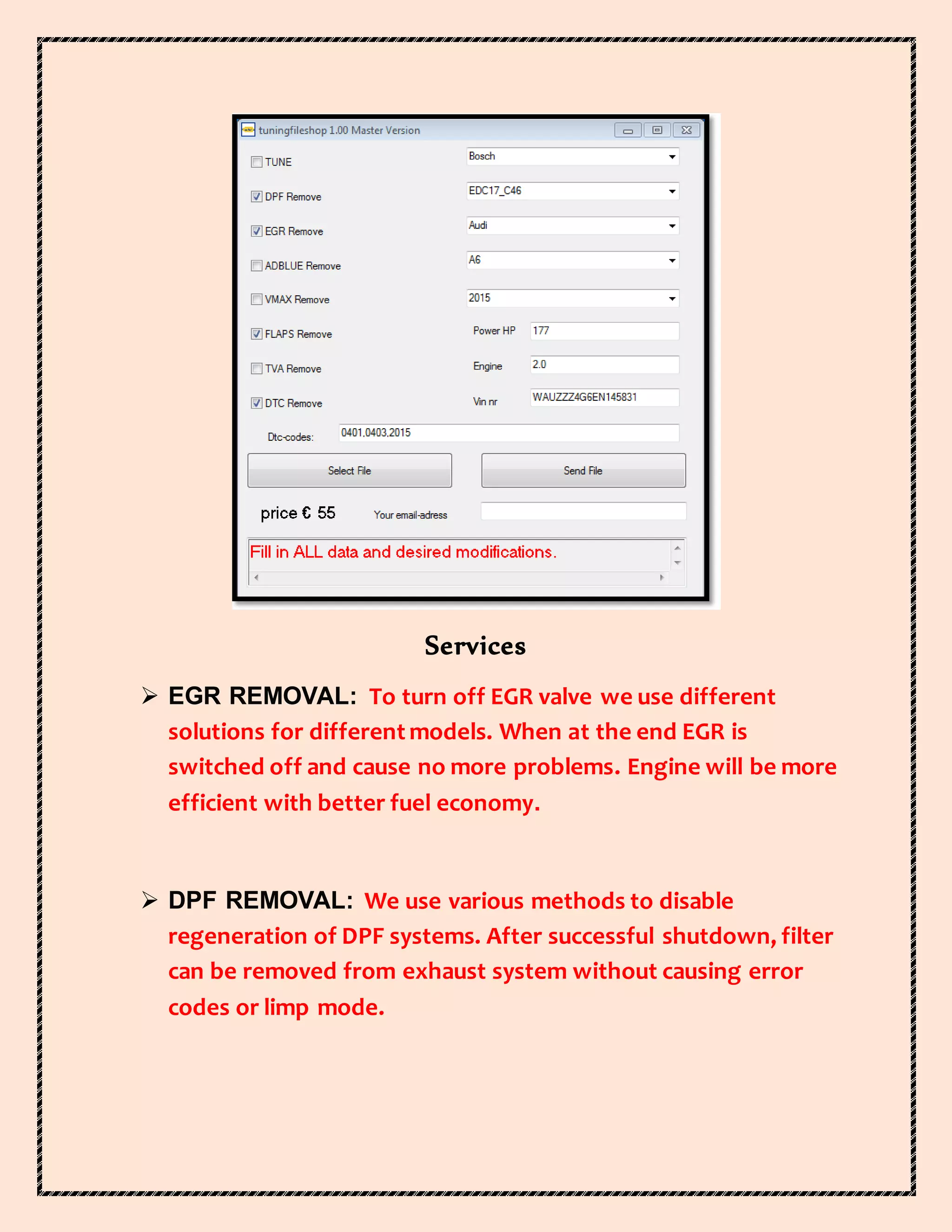 DTC Remove Files – Tuningfileshop | DOCX | Automotive