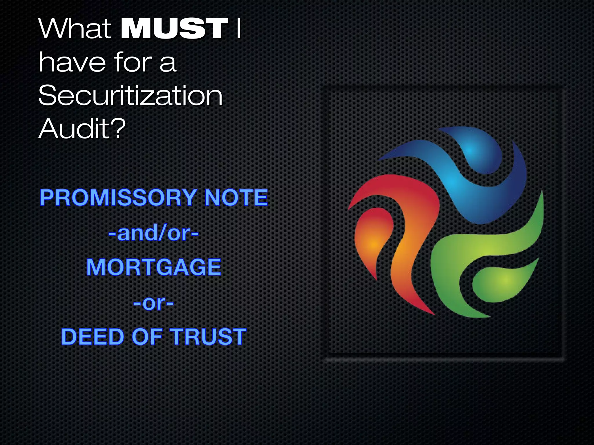 Documents needed for securitization audit | PPT