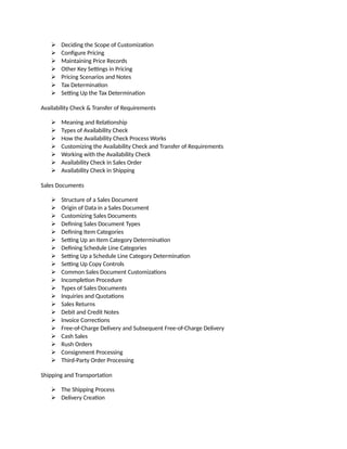 sap sd tutorial syllabus list on study students helps | PDF