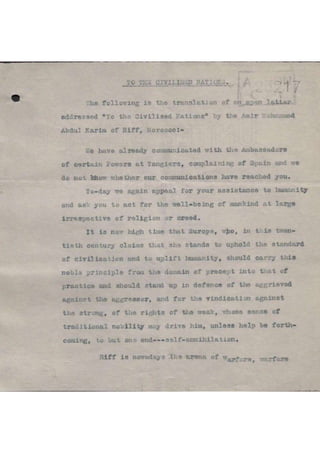 Documents of the Rif Republic delegation to the United Nations | PDF