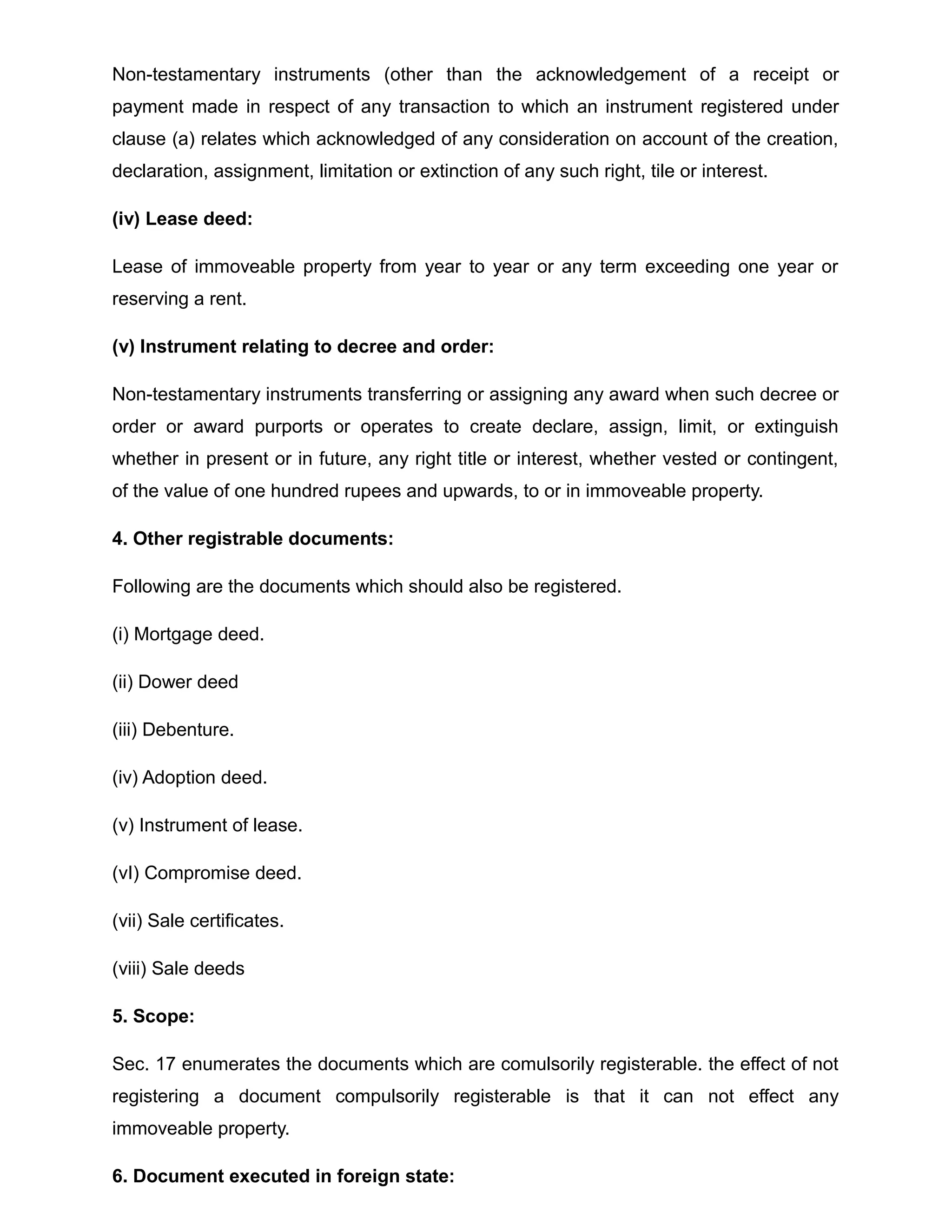 Documents of which registration is compulsory | RTF